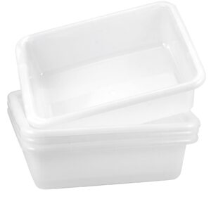 zoenhou 4 pack 10 l bus tubs plastic bus box tote, white commercial plastic bus box tote box, wash basin tote box for pantry washing dishes, 5 inch deep