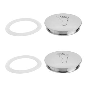 yinpecly metal basin sink drain stopper zinc alloy with rubber 1.65 diameter silver pop up push button drain plug anti-clogging for bathtub and bathroom kitchen sink 2pcs