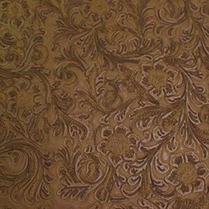 DuroLast™ Vintage Western Floral Pu Leather Fabric by The Yard DIY Upholstery Accessories Fashion (Nugget)