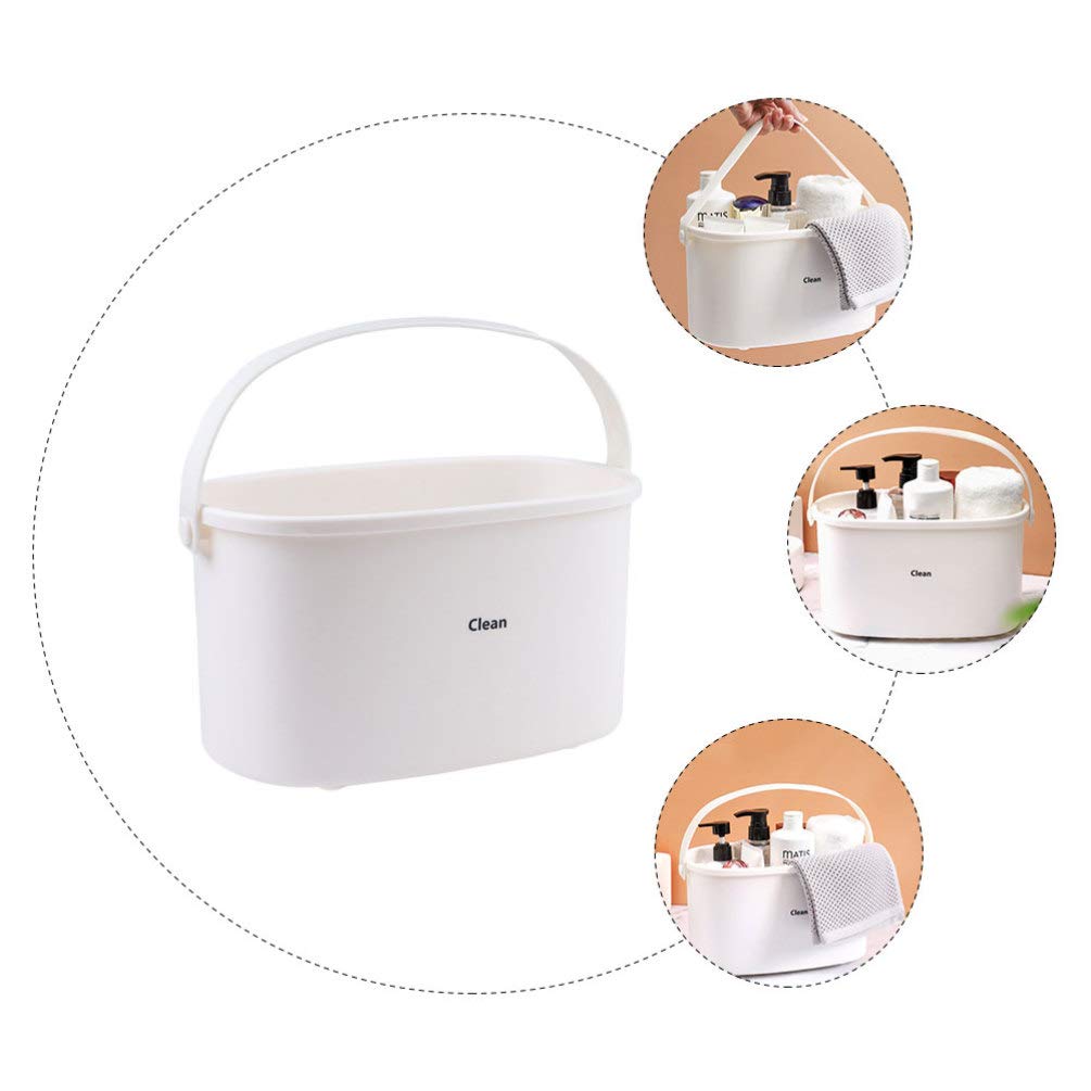 Cabilock 1pc Bath Basket Shampoo Tote Basket Wet Cloth Container Shower Storage Bin Portable Shampooer Bath Tote Fruit Containers Shower Basket Underwear Laundry Basket Pp Child White