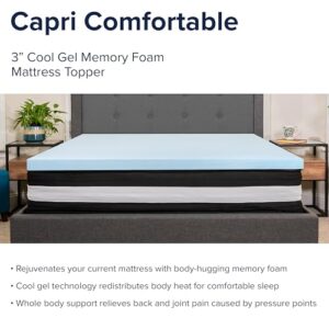 Flash Furniture Capri Comfortable Sleep Queen 12 Inch CertiPUR-US Certified Foam Pocket Spring Mattress & 3 inch Gel Memory Foam Topper Bundle