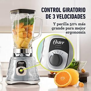 Oster Original 3 Speed Chrome Blender, 6 Times more Durable Motor, 10 Times Stronger, 5 Cup Glass Jar