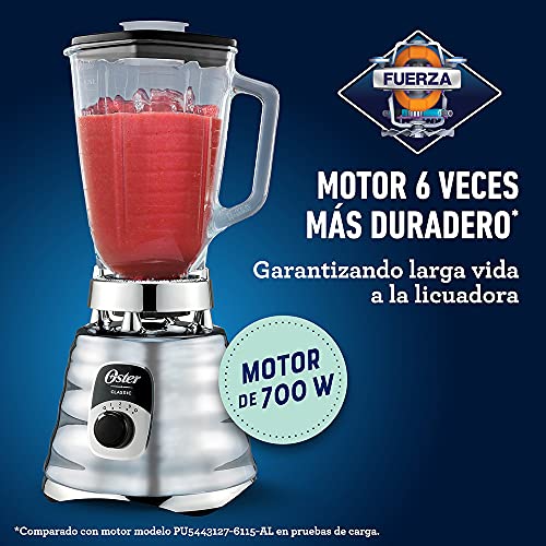 Oster Original 3 Speed Chrome Blender, 6 Times more Durable Motor, 10 Times Stronger, 5 Cup Glass Jar