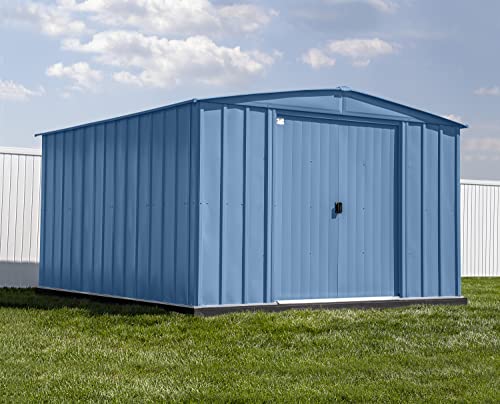 Arrow Classic Steel Storage Shed, 10x14, Blue Grey