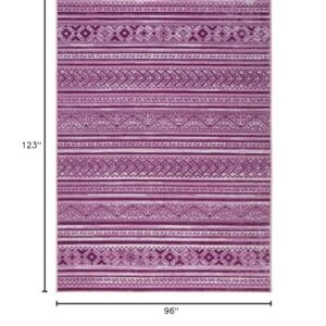 Antep Rugs Alfombras Non-Skid (Non-Slip) 8x10 Rubber Backing Moroccan Geometric Low Profile Pile Indoor Area Rugs (Purple, 8' x 10'3")