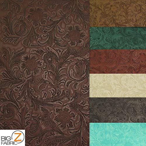 DuroLast™ Vintage Western Floral Pu Leather Fabric by The Yard DIY Upholstery Accessories Fashion (Nugget)