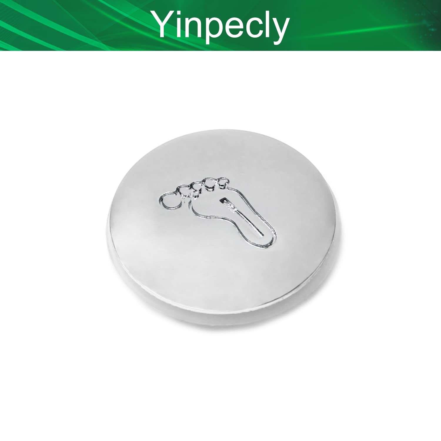 Yinpecly Metal Basin Sink Drain Stopper Zinc Alloy with Rubber 1.65 Diameter Silver Pop Up Push Button Drain Plug Anti-Clogging for Bathtub and Bathroom Kitchen Sink 1pcs