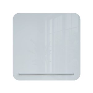 u brands floating magnetic glass board with floating shelf, 35” x 35”