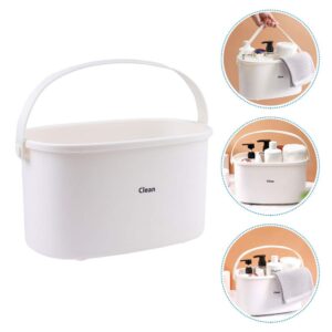 Cabilock 1pc Bath Basket Shampoo Tote Basket Wet Cloth Container Shower Storage Bin Portable Shampooer Bath Tote Fruit Containers Shower Basket Underwear Laundry Basket Pp Child White