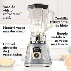 Oster Original 3 Speed Chrome Blender, 6 Times more Durable Motor, 10 Times Stronger, 5 Cup Glass Jar