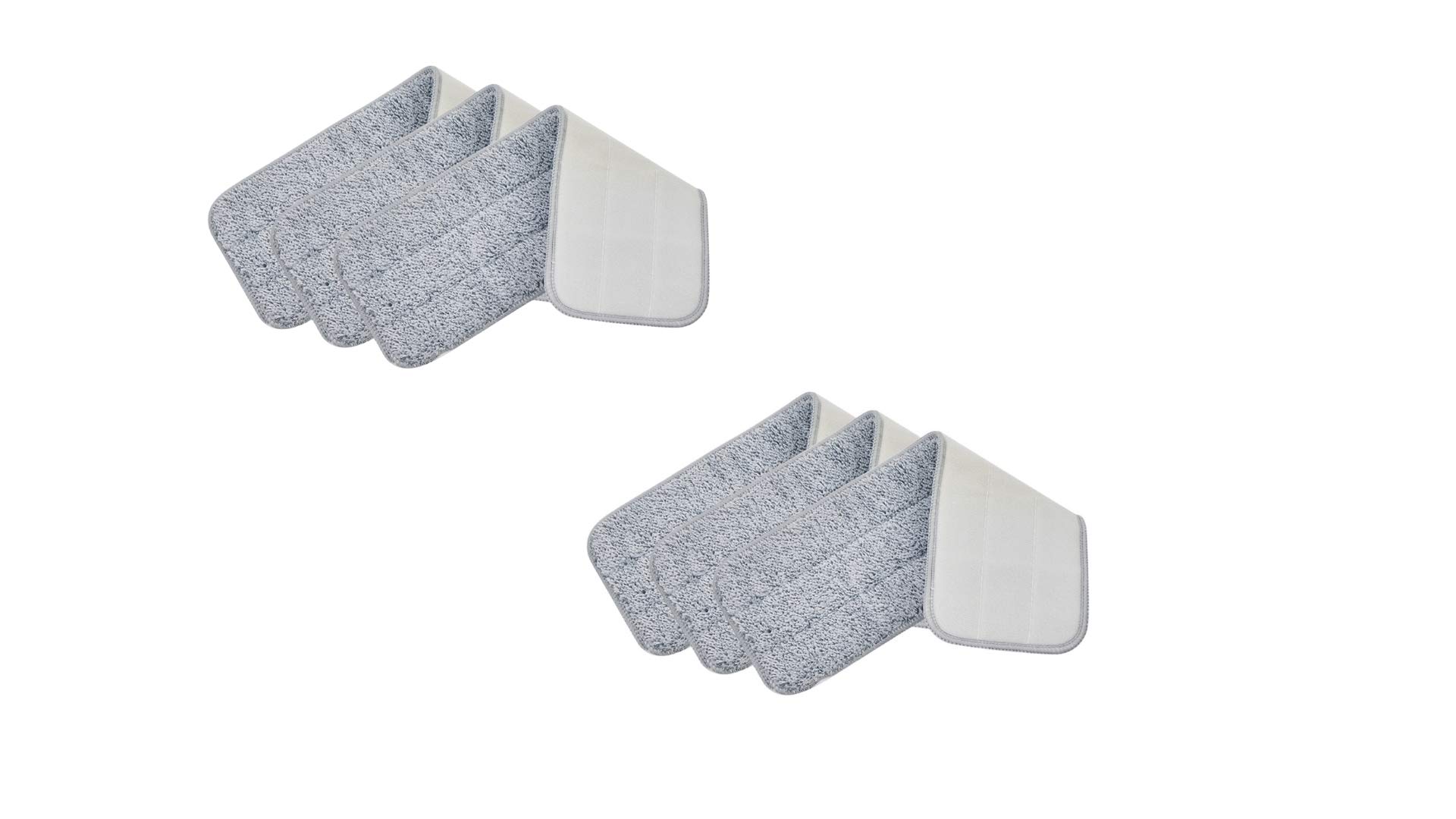 True & Tidy, Extra Thick Microfiber Mop Pad Pack Refill for SPRAY-250 Spray Mop SPRAY-360 Spray Mop Kit SWEEP-180 Sweeper Mop, Fits Other Mops, Machine Washable up to 100x, 15.5 x 5 inch (6-Pack)