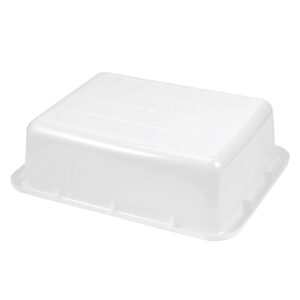 ZOENHOU 4 Pack 10 L Bus Tubs Plastic Bus Box Tote, White Commercial Plastic Bus Box Tote Box, Wash Basin Tote Box for Pantry Washing Dishes, 5 Inch Deep