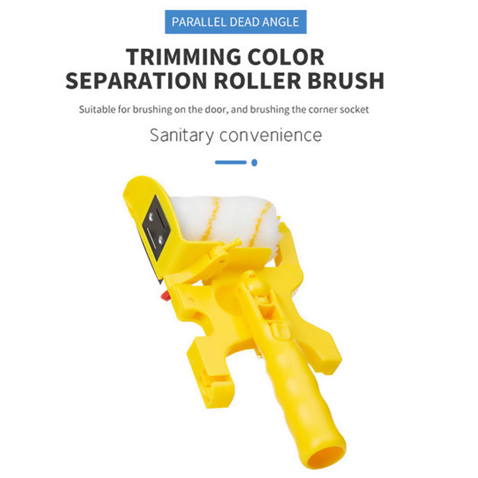 Paint Edger Roller Brush,Multifunctional Hand-held Clean-Cut Paint Edger Roller Brush Portable Tool Kit, Rexroth Pole Mountable Paint Edger with Roller and Brush for Home Room Wall Ceiling Painting