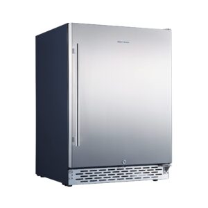 Phiestina 24 inch Indoor/Outdoor Beverage Refrigerator 175 Cans Built-in/Freestanding Beverage Fridge Cooler Lockable Stainless Steel Door Auto Defrost Quiet For Home/Commercial,6 Removable Shelves