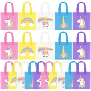 20pcs rainbow party favor bags, reusable rainbow gift bags, rainbow goodie treat candy bags for boy girls rainbow birthday party supplies rainbow party favors room decor