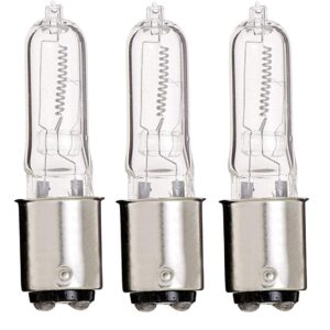 Satco S1981 Halogen Light Bulb, 120V, 50W, Clear Finish, Bayonet Double Contact Base, Dimmable, 2000 Hours Rated Life, BA15d ANSI Base, 750 Lumens, 2.94" MOL, 0.5" MOD, 2900K, Pack of 3