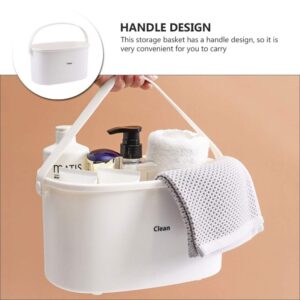 Cabilock 1pc Bath Basket Shampoo Tote Basket Wet Cloth Container Shower Storage Bin Portable Shampooer Bath Tote Fruit Containers Shower Basket Underwear Laundry Basket Pp Child White