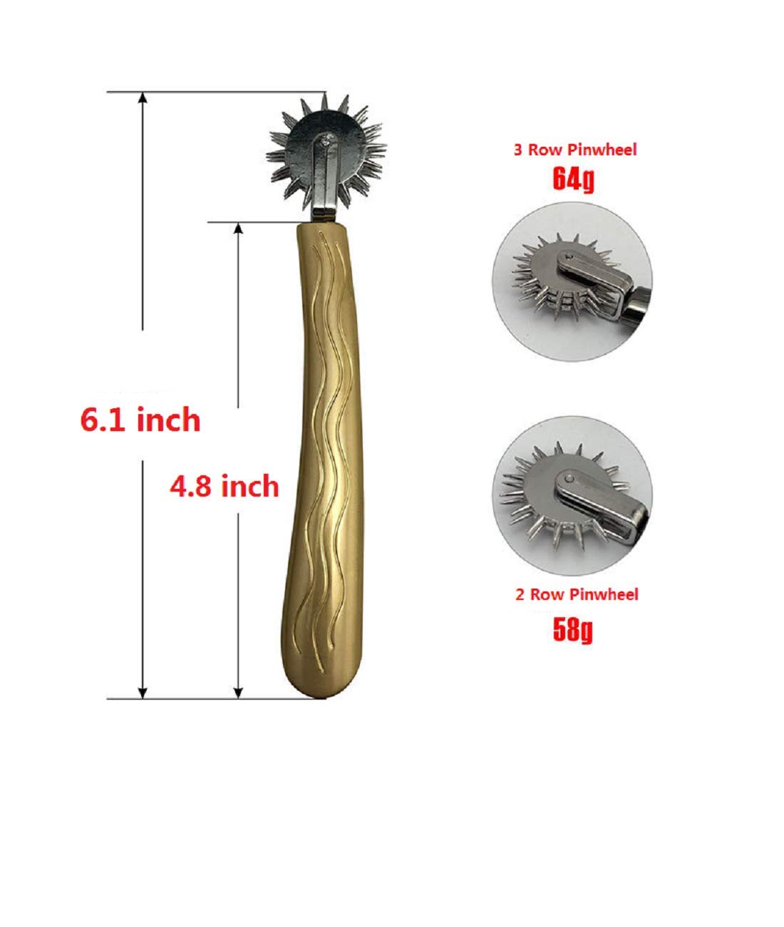 ueecool Wartenberg Pinwheel, German Pinwheel 2 and 3 Head Diagnostic Instruments Wheel Set of 2