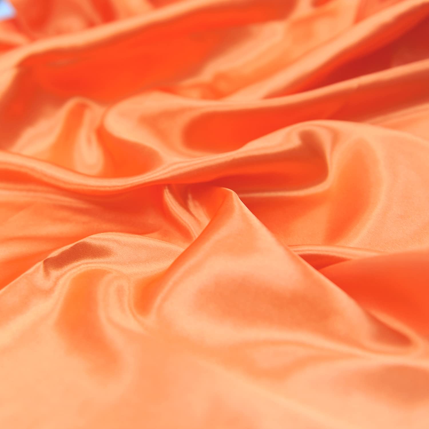 Satin Fabric for Costumes and Crafting 58 Inches Width by The Yard Entelare(Brillant Orange 1Yard)