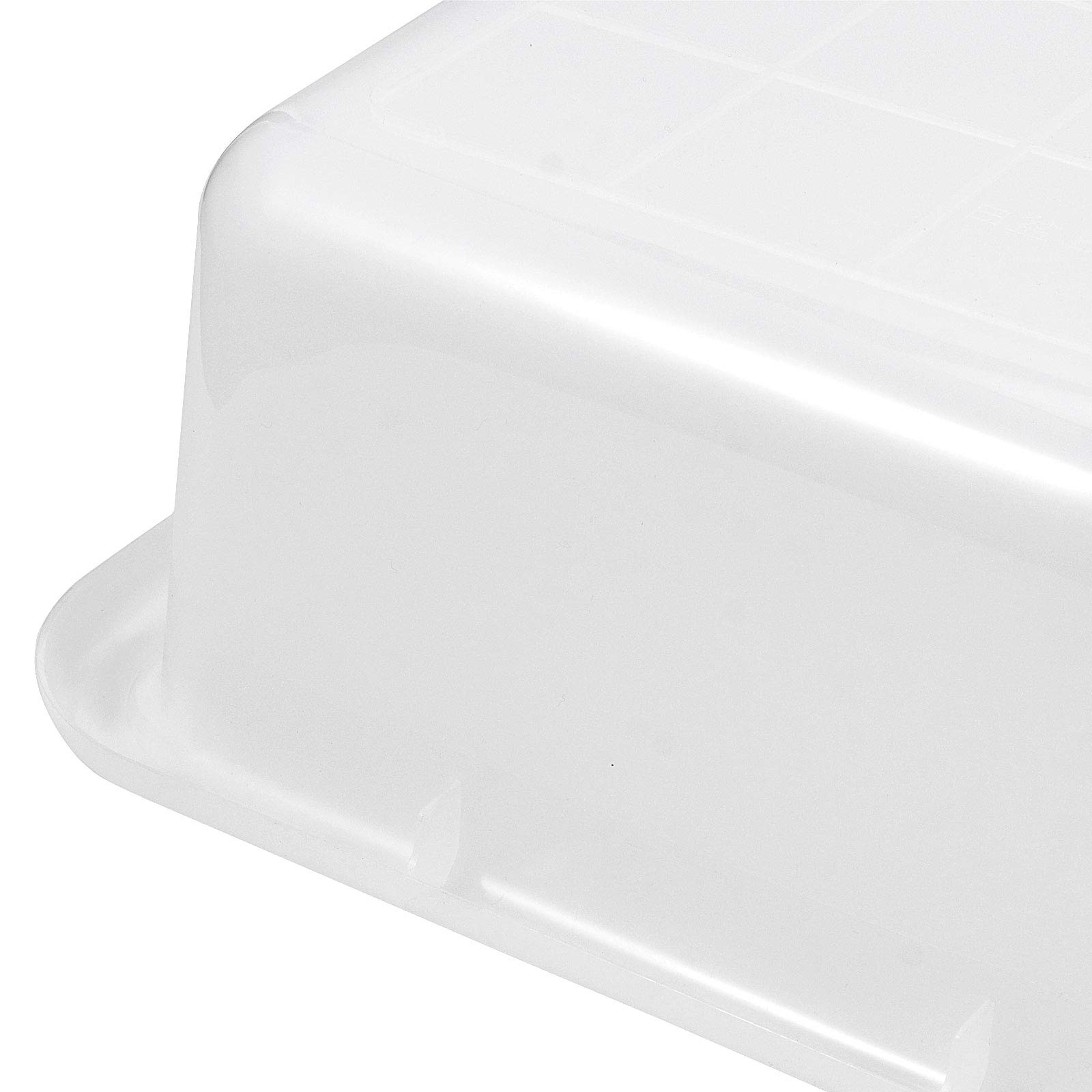 ZOENHOU 4 Pack 10 L Bus Tubs Plastic Bus Box Tote, White Commercial Plastic Bus Box Tote Box, Wash Basin Tote Box for Pantry Washing Dishes, 5 Inch Deep