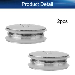 Yinpecly Metal Basin Sink Drain Stopper Zinc Alloy with Rubber 1.65 Diameter Silver Pop Up Push Button Drain Plug Anti-Clogging for Bathtub and Bathroom Kitchen Sink 2pcs