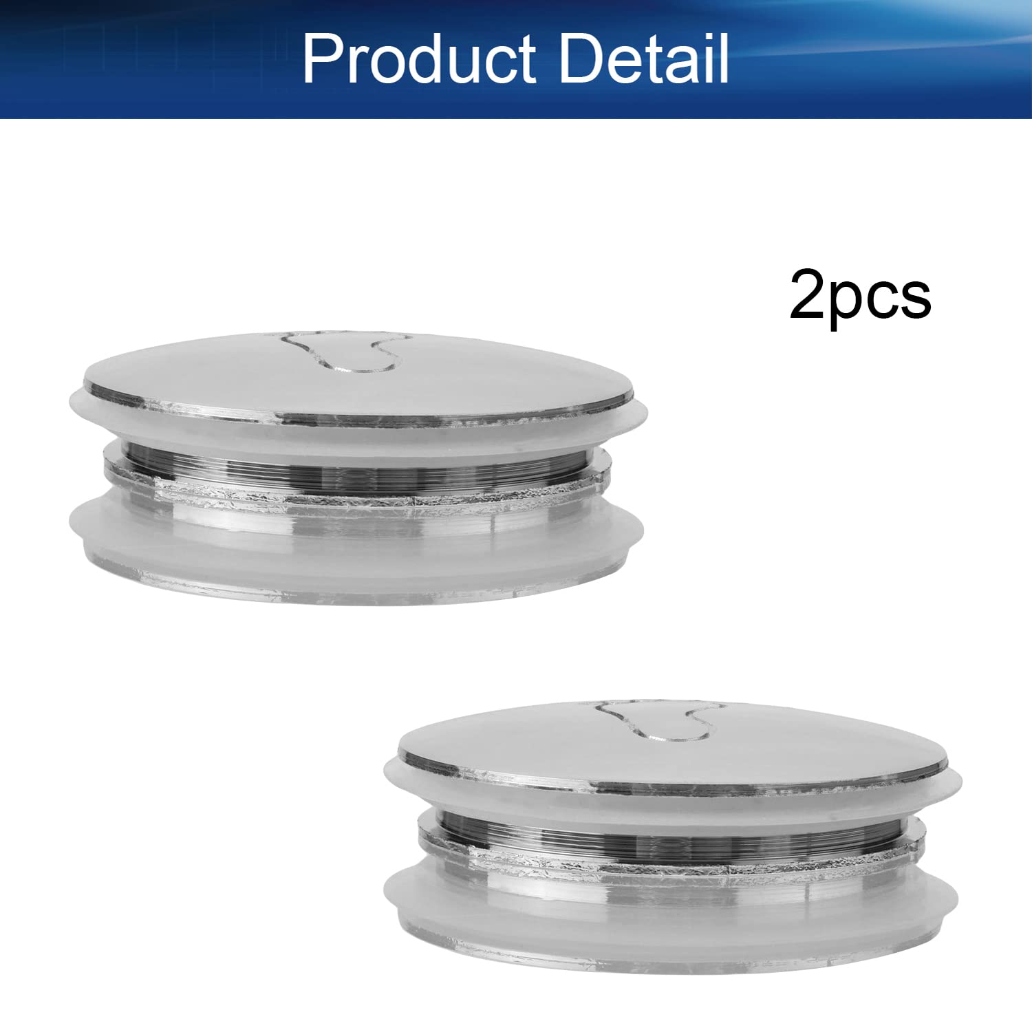 Yinpecly Metal Basin Sink Drain Stopper Zinc Alloy with Rubber 1.65 Diameter Silver Pop Up Push Button Drain Plug Anti-Clogging for Bathtub and Bathroom Kitchen Sink 2pcs