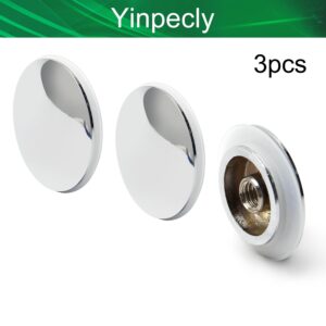 Yinpecly Metal Basin Sink Drain Stopper Zinc Alloy with Rubber 1.37 inch Diameter Silver Pop Up Push Button Drain Plug Anti-Clogging for Bathtub and Bathroom Kitchen Sink 3pcs