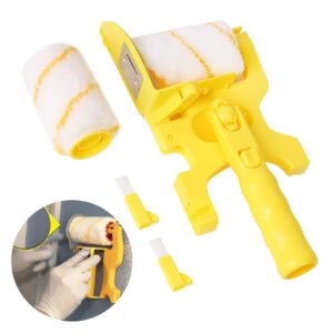 paint edger roller brush,multifunctional hand-held clean-cut paint edger roller brush portable tool kit, rexroth pole mountable paint edger with roller and brush for home room wall ceiling painting