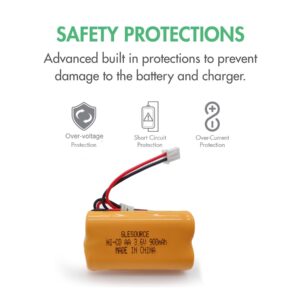 GLESOURCE 3.6V 900mAh Exit Sign Emergency Light Battery Replacement for Exitronix 10010037, Max Power B2-0031 MH468886, Unitech LEDR-1 6200RP, Dantona CUSTOM-318 OSA230, Lowes 253799 (4 Pack)