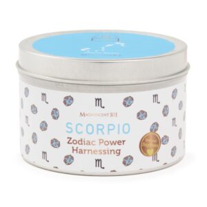 magnificent 101 scorpio zodiac sign candle – scented soy wax – choose your birthdate – make great holiday gifts for horoscope fans – 6 oz tin holder ideal for men’s and women’s décor style