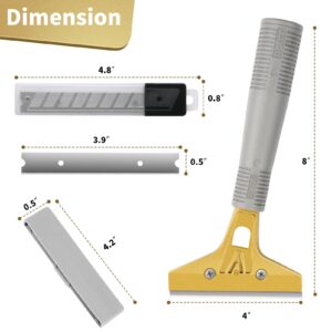 Razor Blade Scraper, 4 Inch Scraper Tool with 10pcs Extra Metal Blades, Multi Purpose Heavy Duty Scraper for Window, Glass, Floor, Wall, Stove, Paint, Caulk, Labels, Adhesive, Sticker by UnikPoint