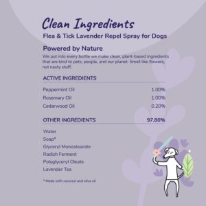 kin+kind | Plant-Based Flea and Tick Spray for Dogs (12 fl oz) | Lavender