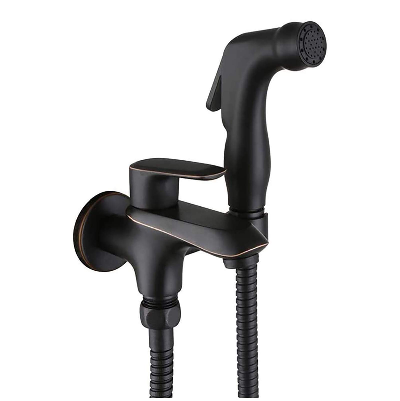 Handheld Bidet Sprayer for Toilet with Cold Water, Black Bathroom Cloth Diaper Sprayer Set Wall Mounted Bidet Sprayer Kit with Shower Hose for Personal Hygiene,Abs Head