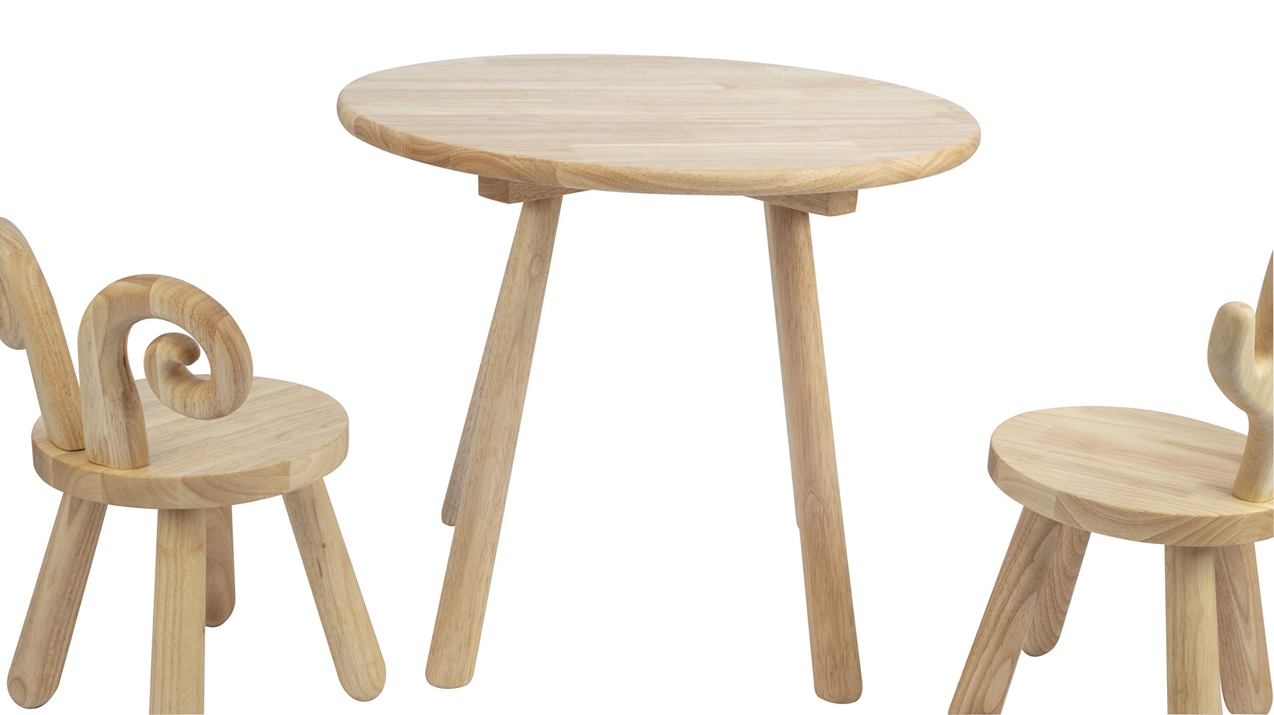 Wooden Toddler Table, Naturally Finished Solid Hardwood,Kids Stool Chair, Handmade, for Playroom, Nursery, Preschool, bedroom, Kindergarten Eating, Reading, Playing, Boys Girls Age 2+ (1, Round Table)