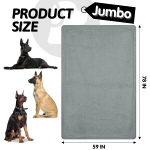 furrybaby Dog Blanket Soft Dog Blankets for Large Dogs Puppy Essentials Washable Sherpa Fleece Cat Blanket 59x78 Inches for Bed Furniture Couch Sofa (Jumbo Grey)