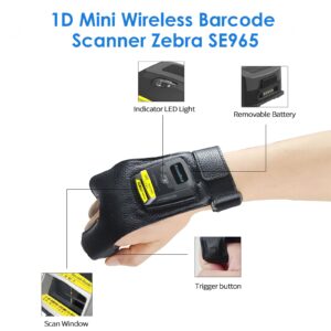 Posunitech Glove with Barcode Scanner 1D Reader NFC Support Mini Wireless Barcode Reader Zebra SE965 Compatible with Mac OS, Windows, Android 4.0+, ios