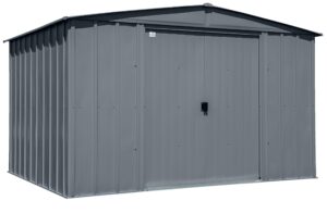 arrow classic steel storage shed, 10x8, charcoal