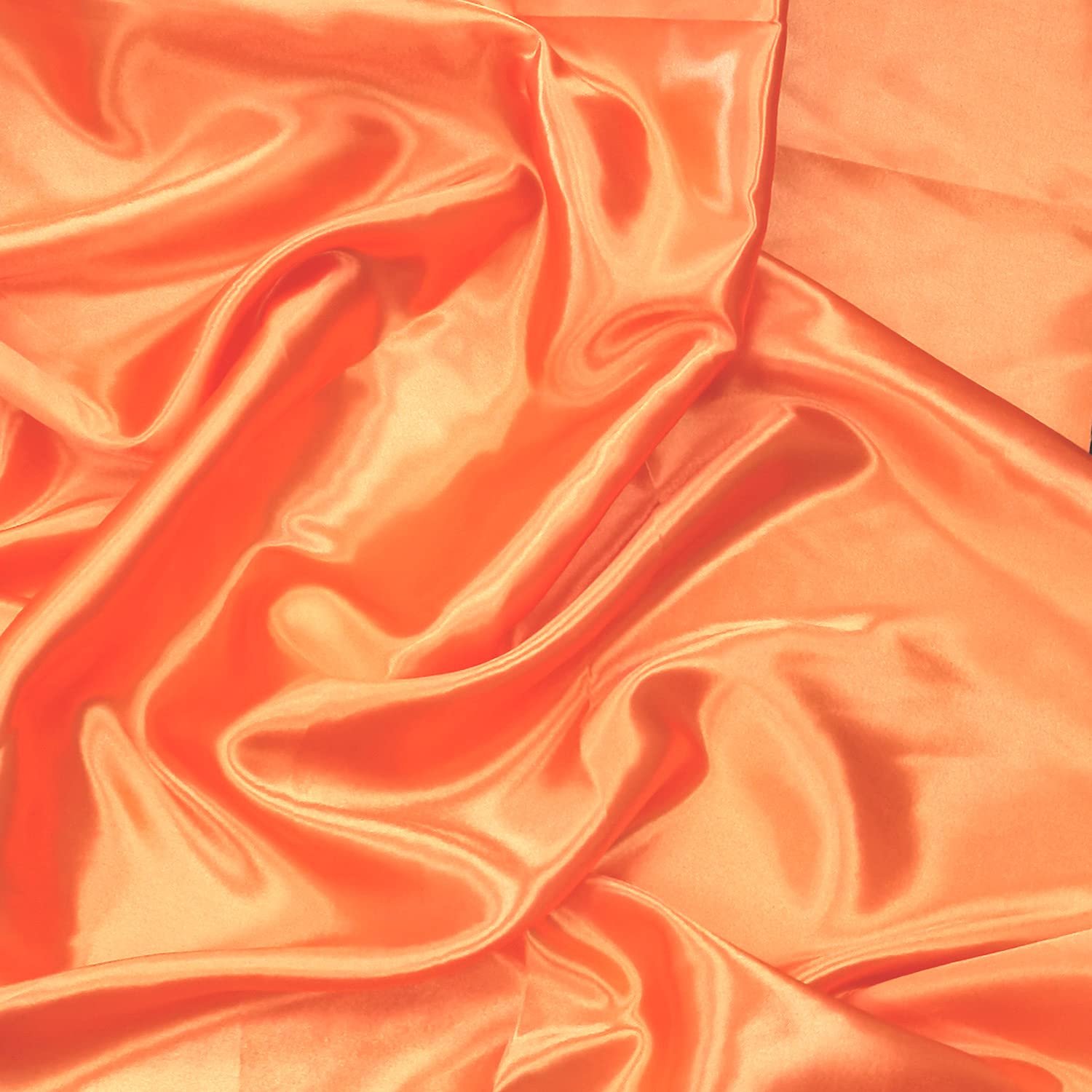 Satin Fabric for Costumes and Crafting 58 Inches Width by The Yard Entelare(Brillant Orange 1Yard)