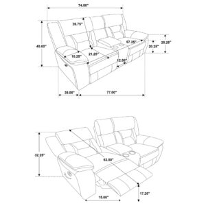 Coaster Home Furnishings Greer Upholstered Motion Reclining Loveseat Taupe