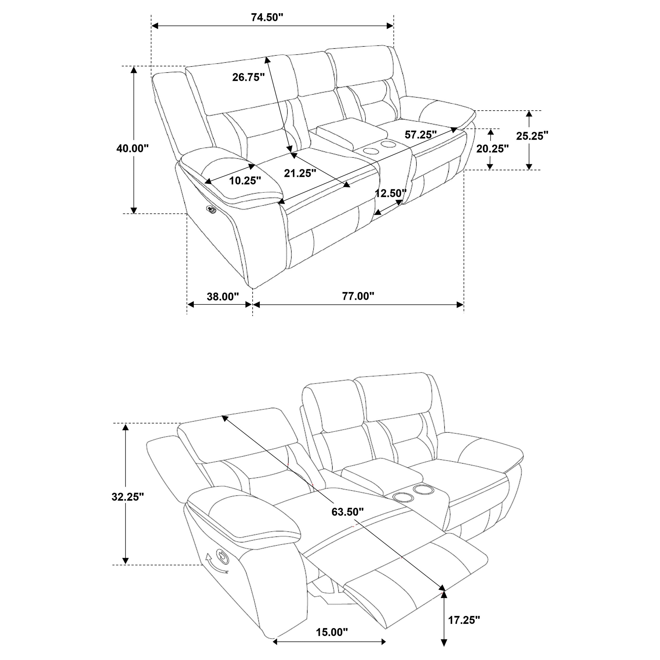 Coaster Home Furnishings Greer Upholstered Motion Reclining Loveseat Taupe