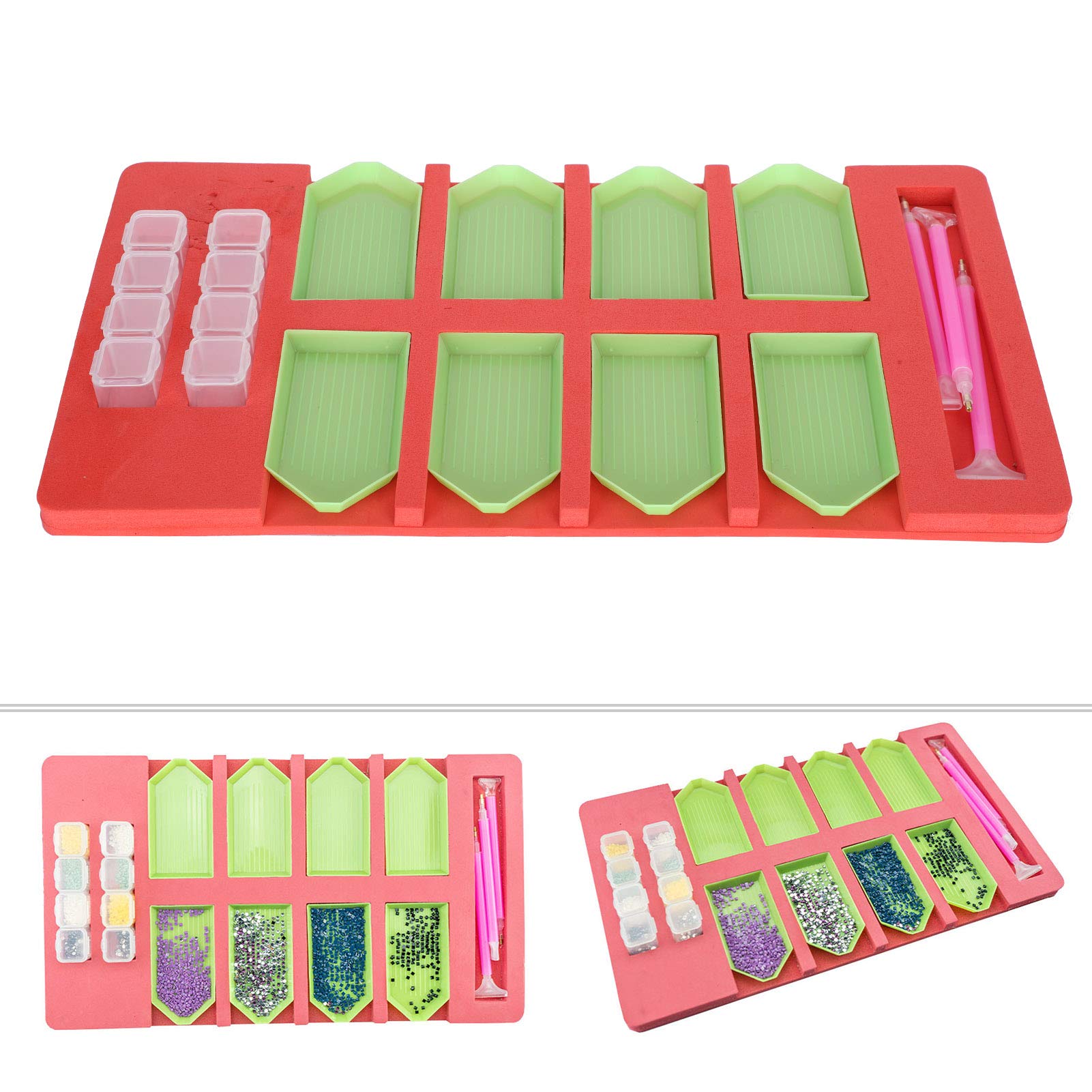 2 Sets Painting Tray Organizer,Adults DIY Art Craft Tray Accessories,Multi-Boat Holder Container Storage Rack