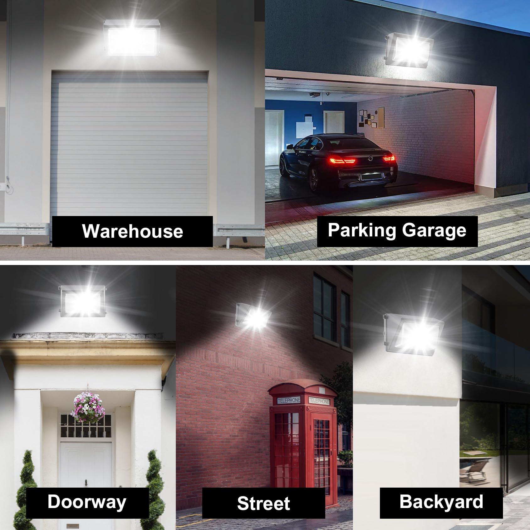 BBESTLED LED Wallpack Lights Outdoor 120W Flood Lights Dusk to Dawn ETL DLC 120-277V 5000K 15600LM IP65 Waterproof, Wall Pack Lights Outdoor LED Commercial, Commercial Outdoor LED Building Lights