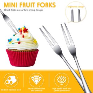 Appetizer Forks Cocktail Forks 2 Prong Mini Forks for Appetizers 5.1 Inches Stainless Steel Forks Set Dessert Salad Fruit Cake Tasting Forks Bulk for Birthday home Party Wedding Restaurant(48 Pcs)