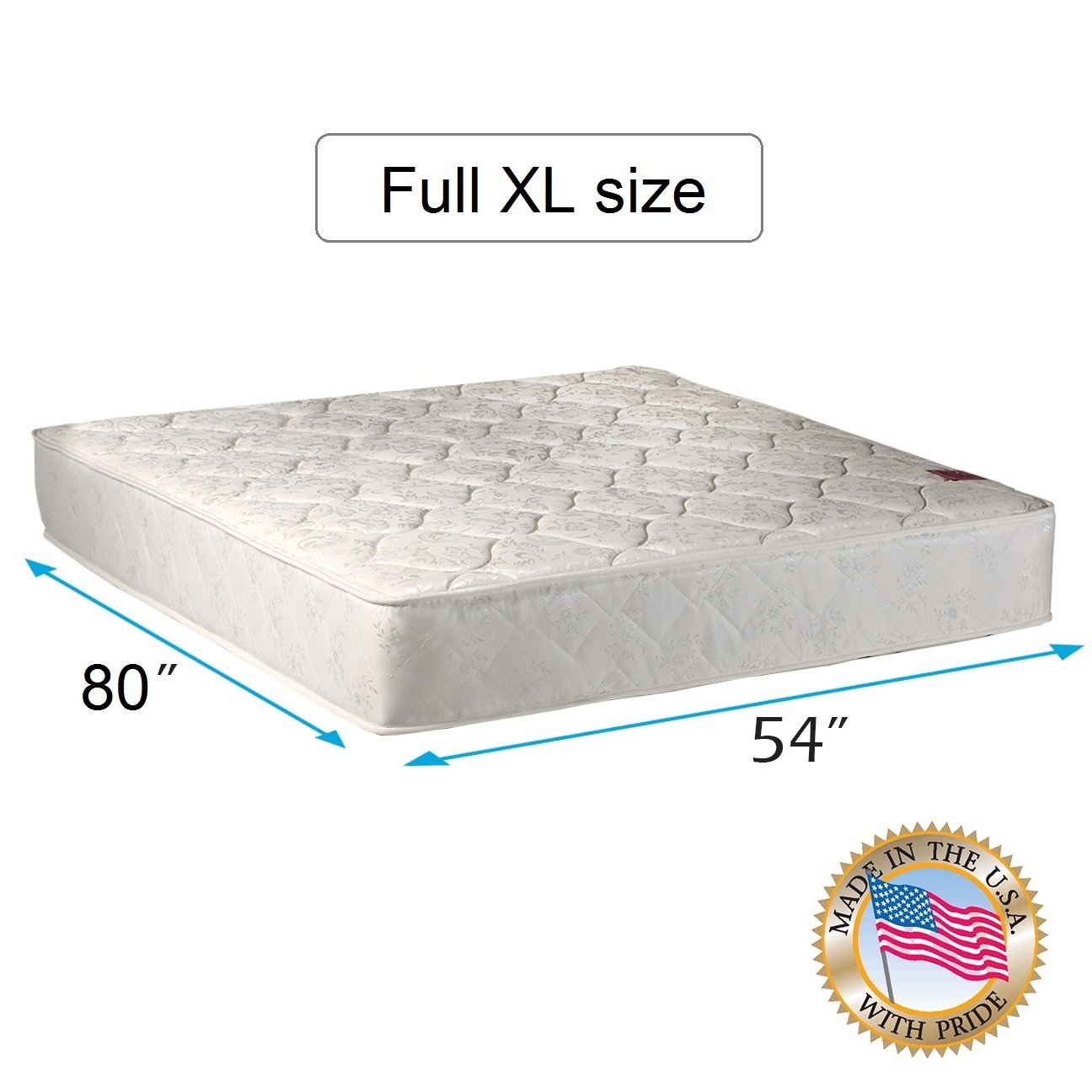 Dream Solutions USA DS USA Legacy Mattress Only - Fully Assembled, Good for Your Back, Long Lasting and 2 Sided (Full XL 54"x80"x8")