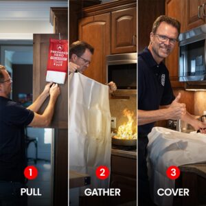 Prepared Hero Emergency Fire Blanket - 2 Pack - Fire Suppression Blanket for Kitchen, 40” x 40” Fire Blanket for Home, Fiberglass Fire Blanket