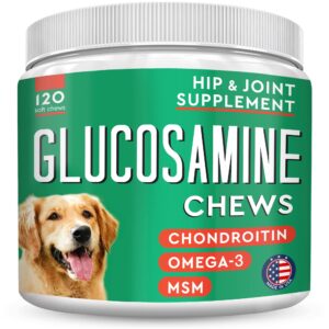 pawfectchew glucosamine dog treats for picky eaters - joint supplement w/chondroitin, msm, omega-3 - joint pain relief - advanced formula - chicken flavor - made in usa - 120 ct