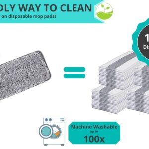 True & Tidy, Extra Thick Microfiber Mop Pad Pack Refill for SPRAY-250 Spray Mop SPRAY-360 Spray Mop Kit SWEEP-180 Sweeper Mop, Fits Other Mops, Machine Washable up to 100x, 15.5 x 5 inch (6-Pack)