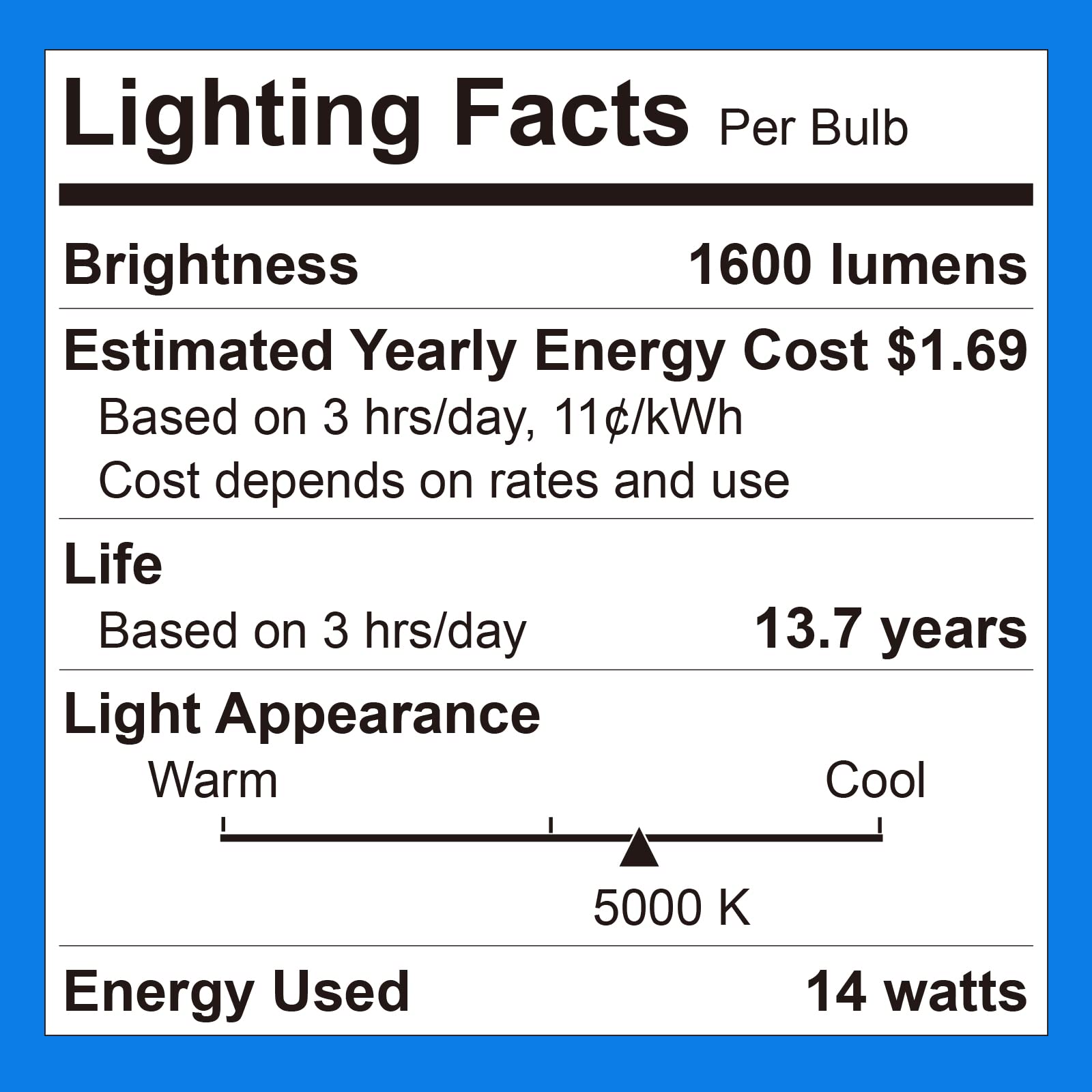 LED Recessed Light Bulbs BR40, 110W Equivalent 14W, Dimmable, 1600 High Lumens, Daylight 5000K, Indoor Flood Lights for Recessed Cans, UL Listed, 6 Pack