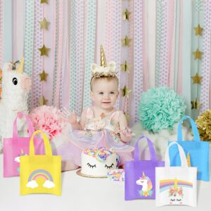 20Pcs Rainbow Party Favor Bags, Reusable Rainbow Gift Bags, Rainbow Goodie Treat Candy Bags for Boy Girls Rainbow Birthday Party Supplies Rainbow Party Favors Room Decor