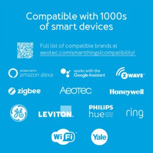 Aeotec Smart Home Hub, Works as a SmartThings Hub, Z-Wave, Zigbee, Matter Gateway, Compatible with Alexa, Google Assistant, WiFi